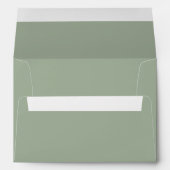 Monogram Leaf Green A7 5x7 Wedding Invitation Envelope | Zazzle