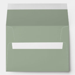 Monogram Leaf Green A7 5x7 Wedding Invitation Envelope | Zazzle