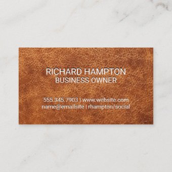 Monogram | Leather and Patch Business Card | Zazzle