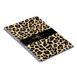 Monogram Leopard Print Spiral Notebook | Zazzle