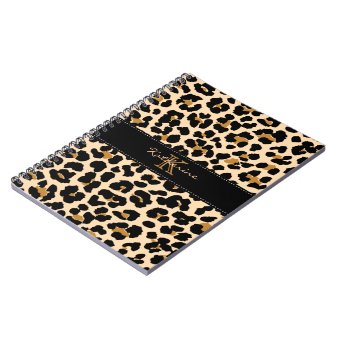 Monogram Leopard Print Spiral Notebook | Zazzle