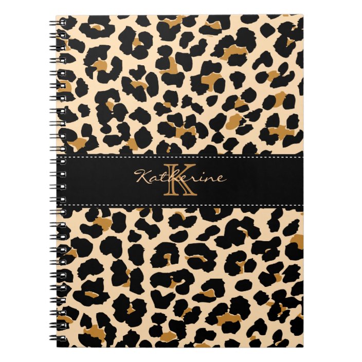 Monogram Leopard Print Spiral Notebook | Zazzle.com