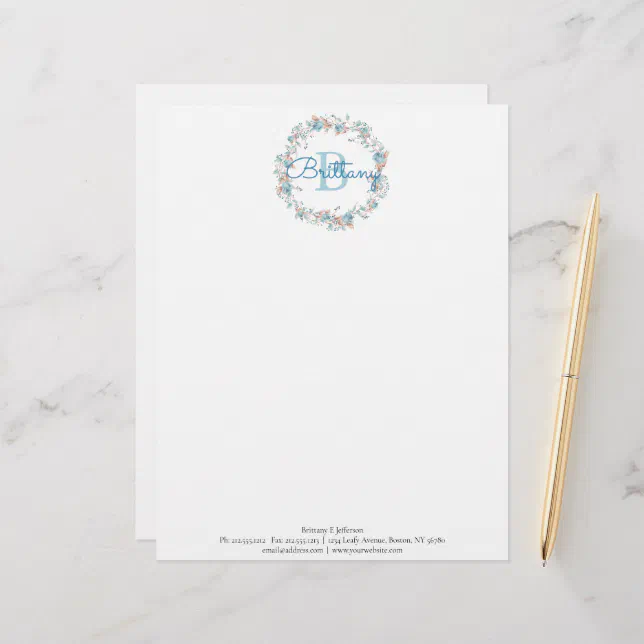 Monogram - letter B, custom Letterhead | Zazzle