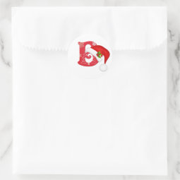 Monogram letter B, Santa hat Christmas Sticker | Zazzle