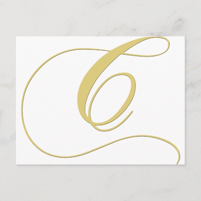 Monogram Letter C Golden Single Postcard | Zazzle.com