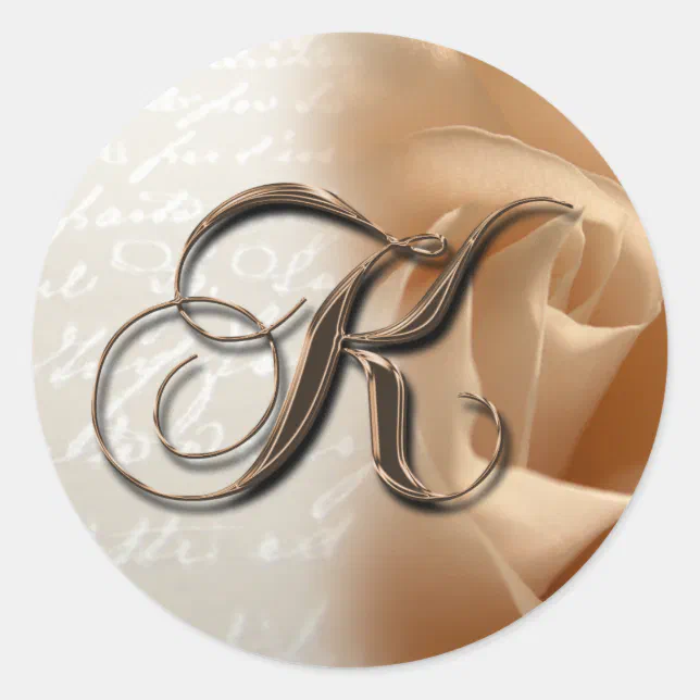 Monogram Letter K Wedding Envelope Sticker | Zazzle