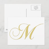 Monogram Letter M Golden Single Postcard | Zazzle