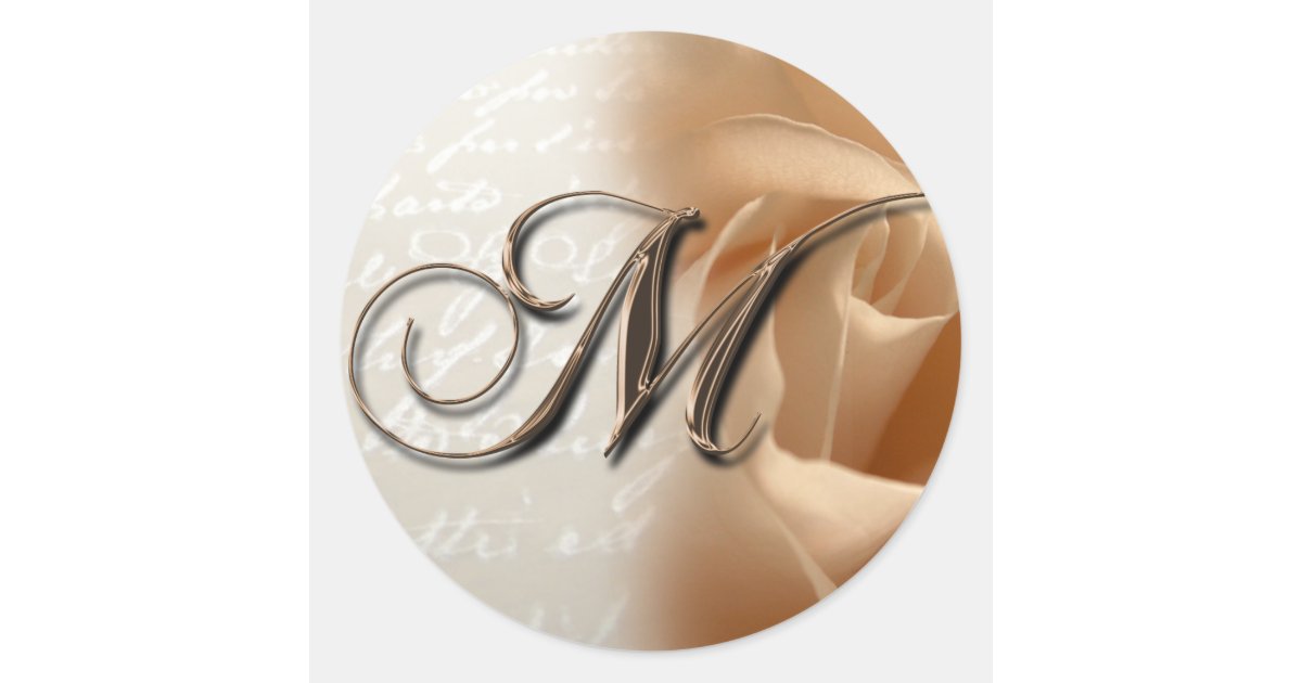 Monogram Letter M Wedding Envelope Sticker | Zazzle