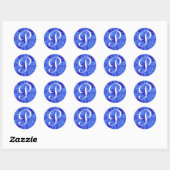 Monogram Letter P Blue Rose Sticker | Zazzle