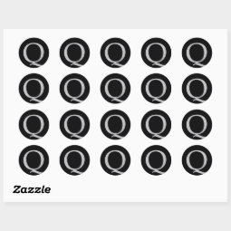 Monogram Letter Q Classic Round Sticker | Zazzle