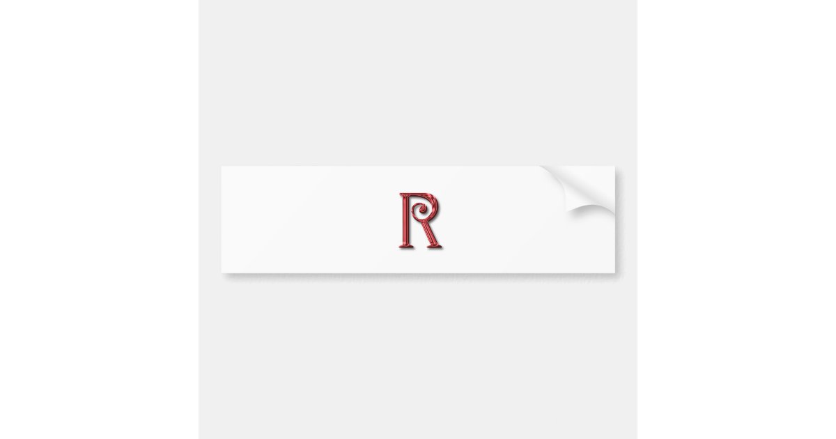 Monogram Letter R Bumper Sticker | Zazzle