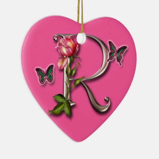 MONOGRAM LETTER R - HEART ORNAMENT | Zazzle