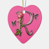 MONOGRAM LETTER R - HEART ORNAMENT | Zazzle