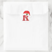 Monogram letter R, Santa hat Christmas Classic Round Sticker | Zazzle