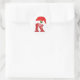 Monogram letter R, Santa hat Christmas Classic Round Sticker | Zazzle
