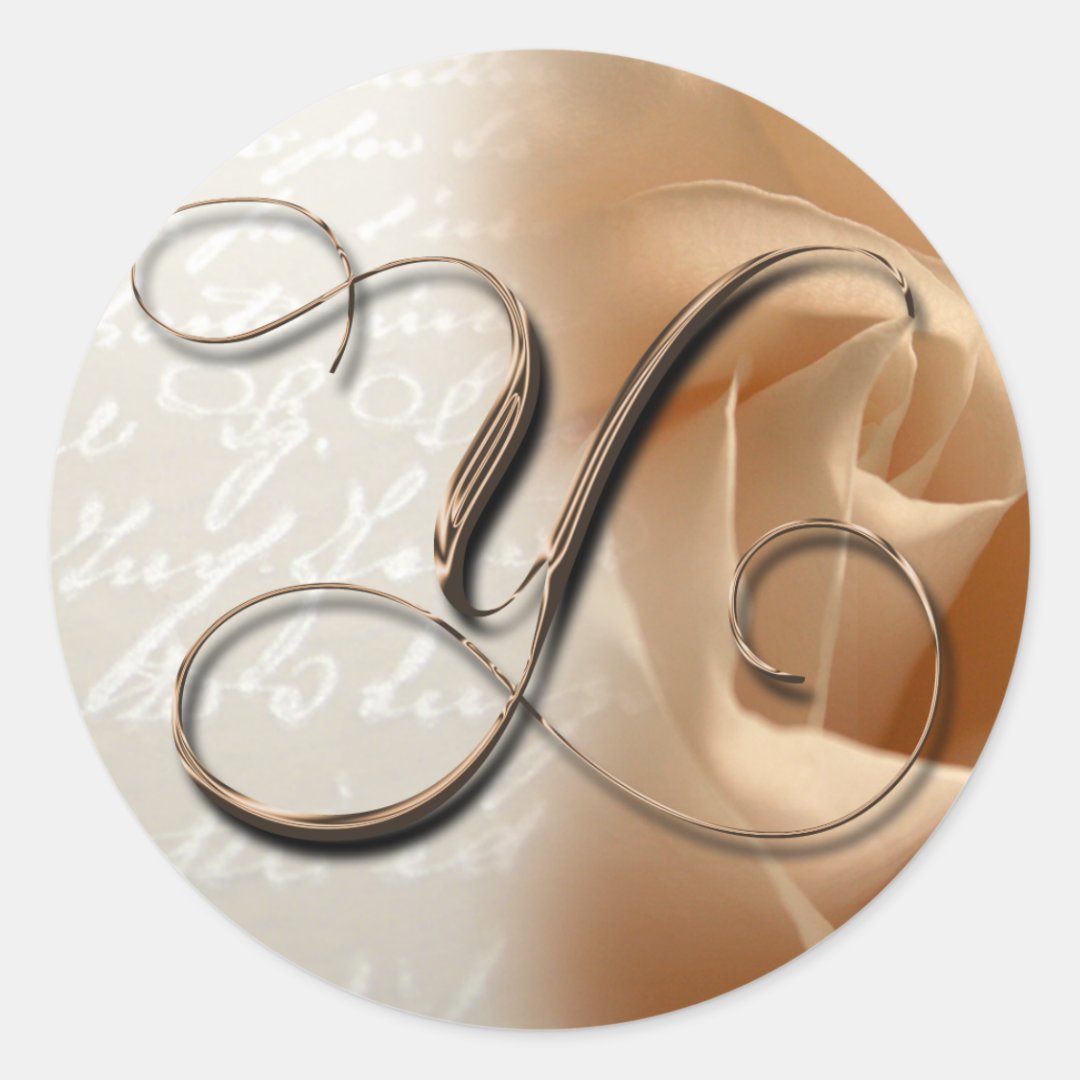 Monogram Letter Y Wedding Envelope Sticker | Zazzle