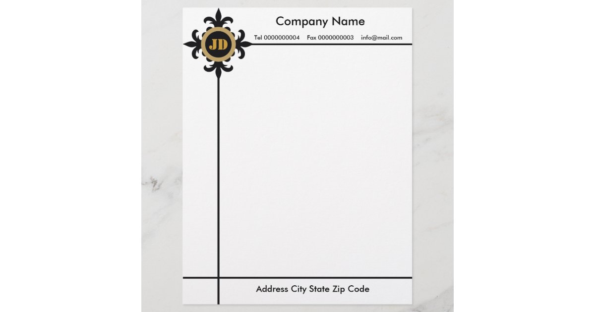 Monogram Letterhead | Zazzle