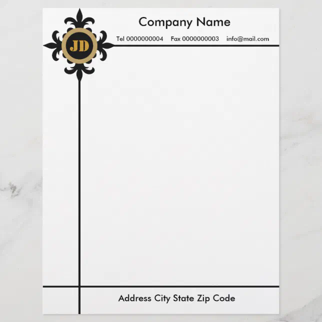 Monogram Letterhead | Zazzle