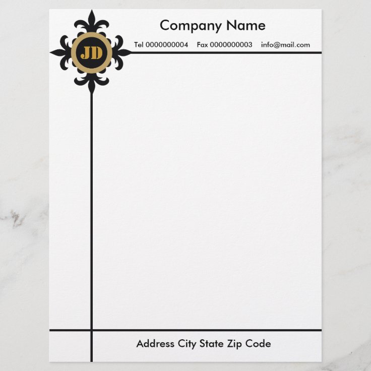 Monogram Letterhead | Zazzle