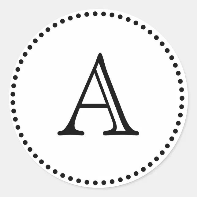 Monogram Letters Classic Round Sticker | Zazzle