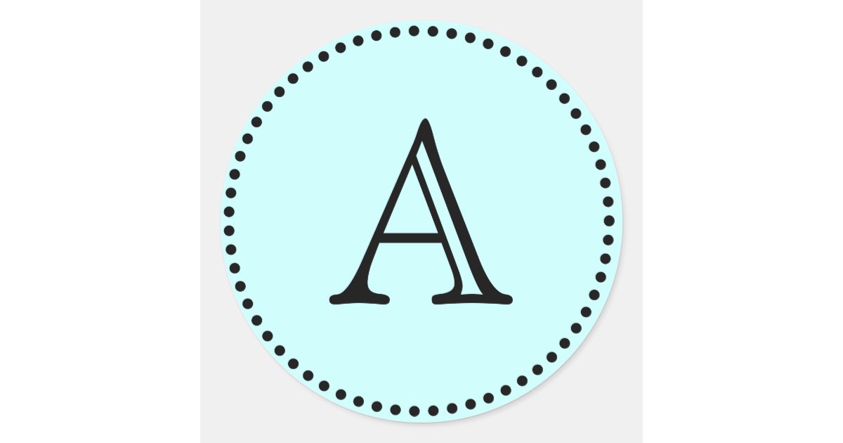 Monogram Letters Classic Round Sticker | Zazzle