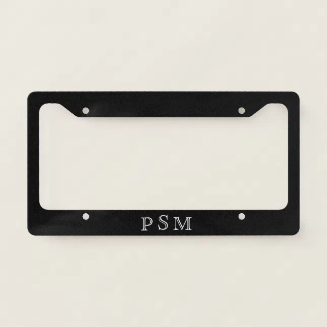 Monogram License Plate License Plate Frame | Zazzle