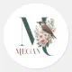 Monogram Little Bird Custom Personalized Initials Classic Round Sticker ...