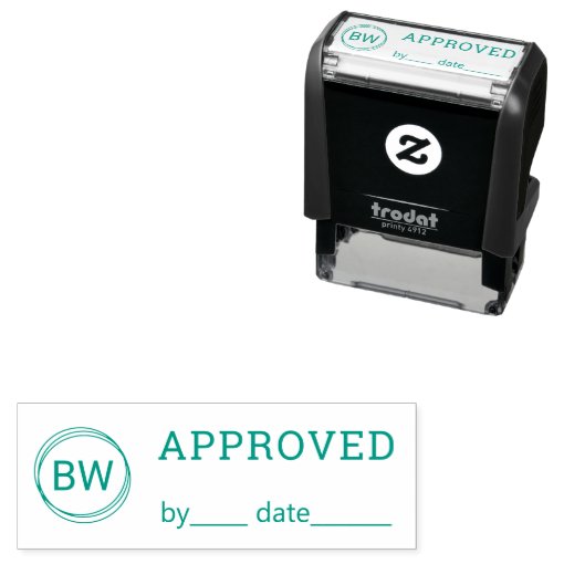 Monogram Logo APPROVED Personalized Bookkeeping Self-inking Stamp | Zazzle
