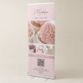 Monogram Logo Bakery Photo QR Business Pink Retractable Banner | Zazzle