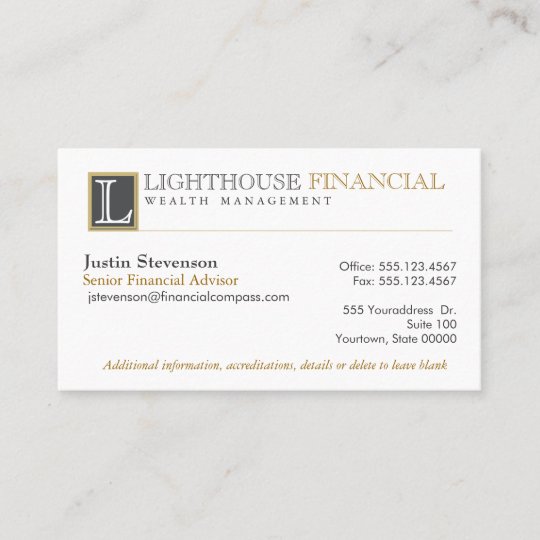 Monogram Logo Financial Advisor Professional Business Card | Zazzle.com