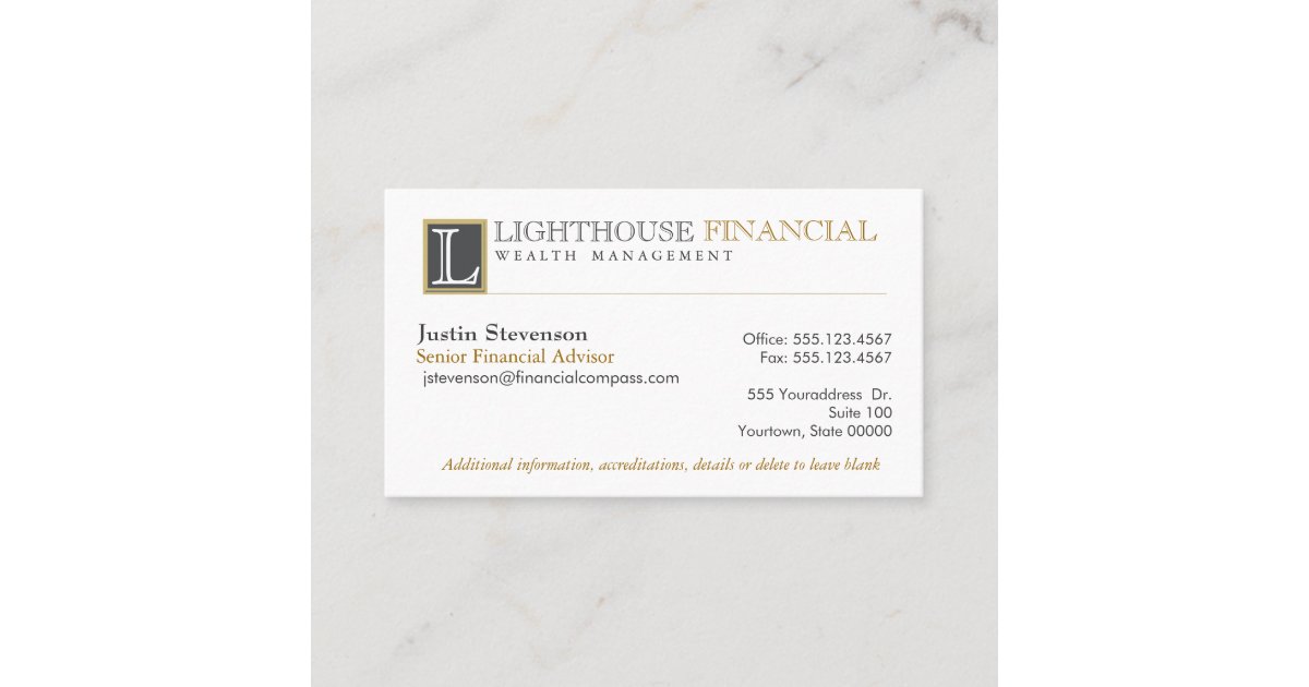 Monogram Logo Financial Advisor Professional Business Card | Zazzle.com