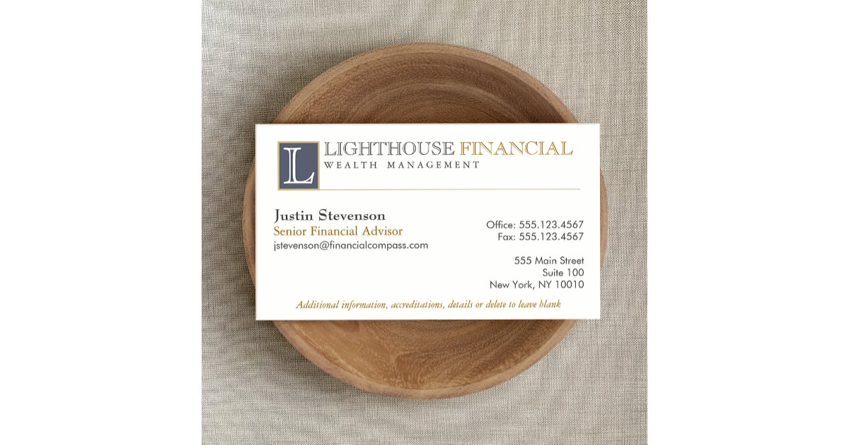 Monogram Logo Financial Advisor Professional Business Card | Zazzle
