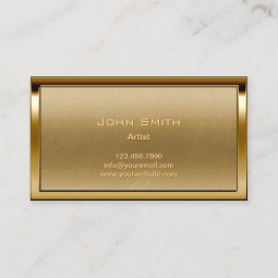 Monogram Logo Gold Frame Modern Bronze Business Card | Zazzle