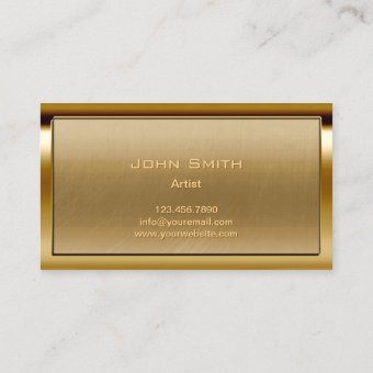 Monogram Logo Gold Frame Modern Bronze Business Card | Zazzle