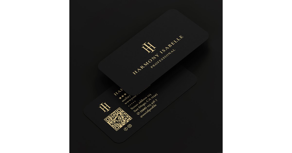 Monogram Logo Professional Elegant Black Law Firm Business Card | Zazzle