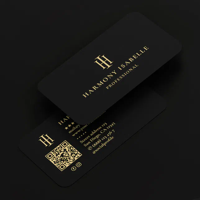 Monogram Logo Professional Elegant Black Law Firm Business Card | Zazzle