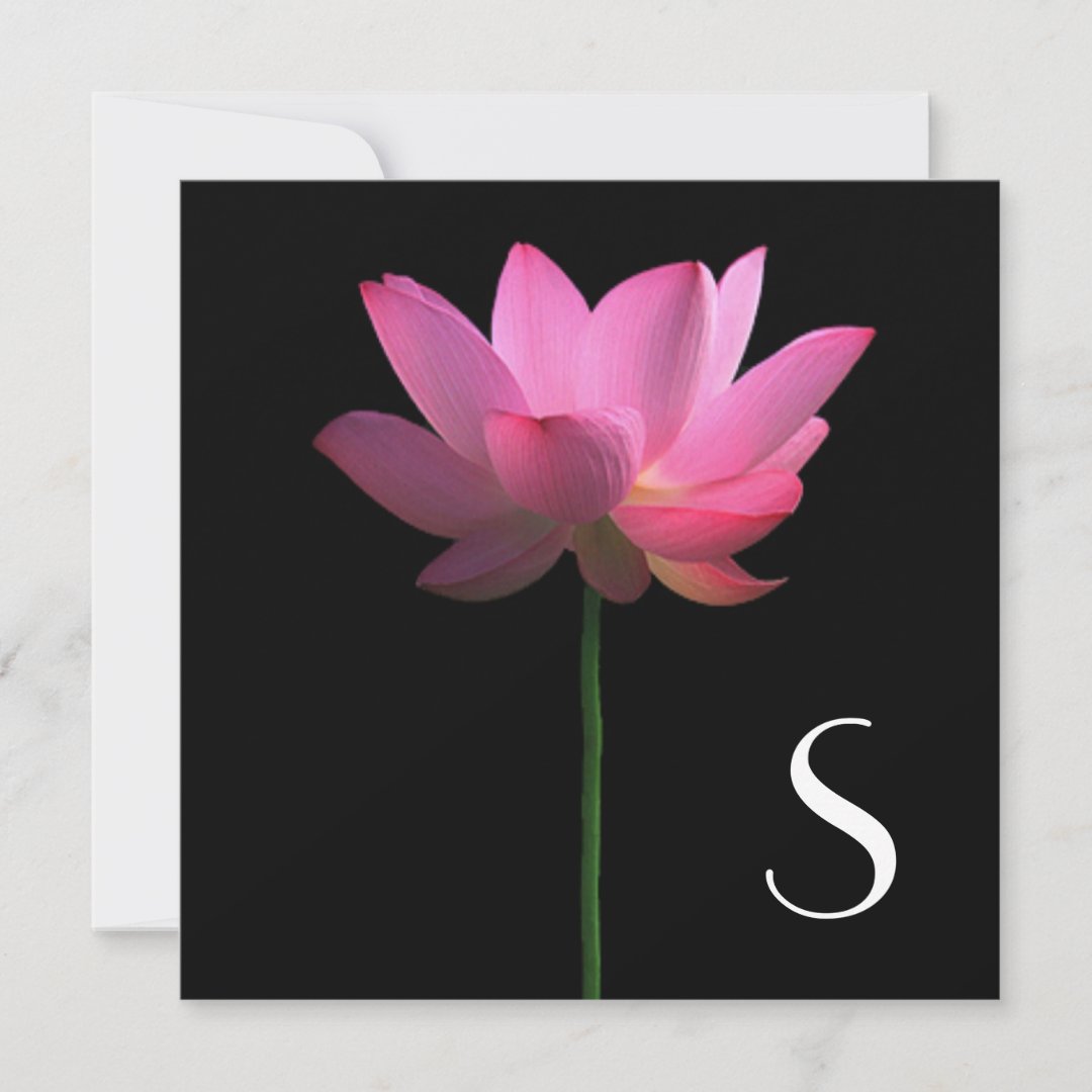 Monogram; Lotus Flower Wedding Invitation | Zazzle