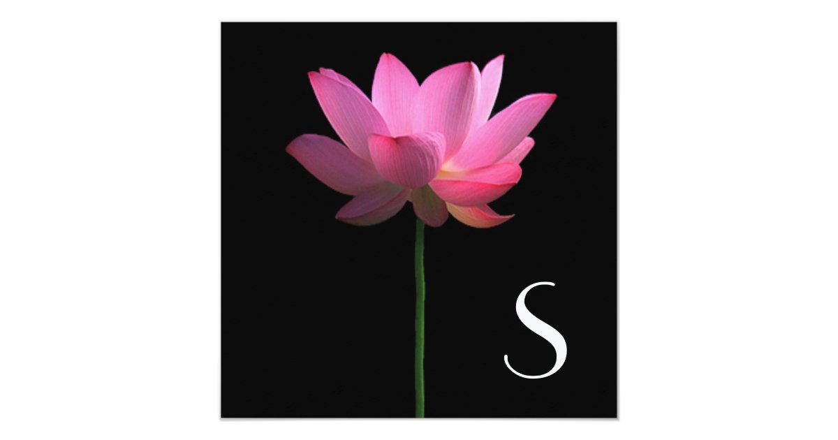 Monogram; Lotus Flower Wedding Invitation | Zazzle.com