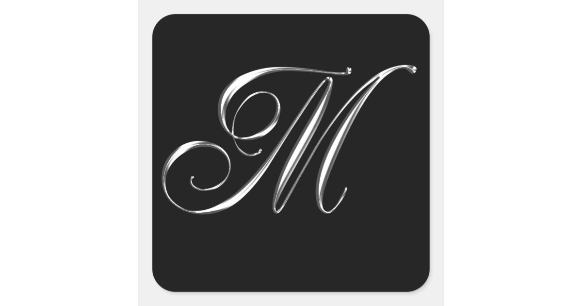 Monogram M Formal Wedding Envelope Seal Stickers | Zazzle