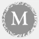 Monogram M Gray Grey Customizable Wedding Monogram Classic Round ...