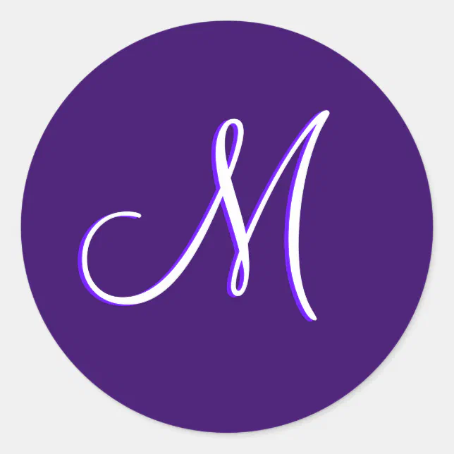 Monogram M Wedding Invitation Purple Seal | Zazzle