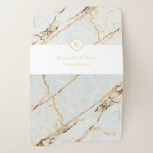 Monogram Marble Elegant White Gold File Folders | Zazzle