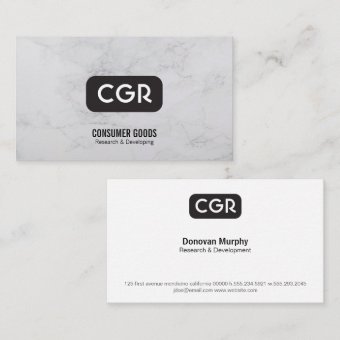 Monogram | Marble | Marketing Business Card | Zazzle