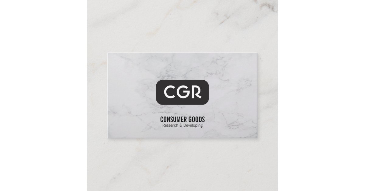 Monogram | Marble | Marketing Business Card | Zazzle