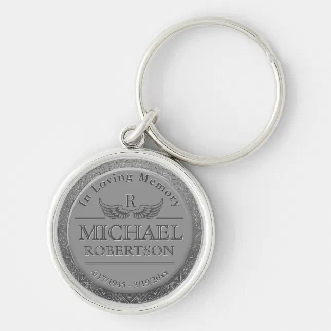 Monogram Memorial in Loving Memory Keychain | Zazzle