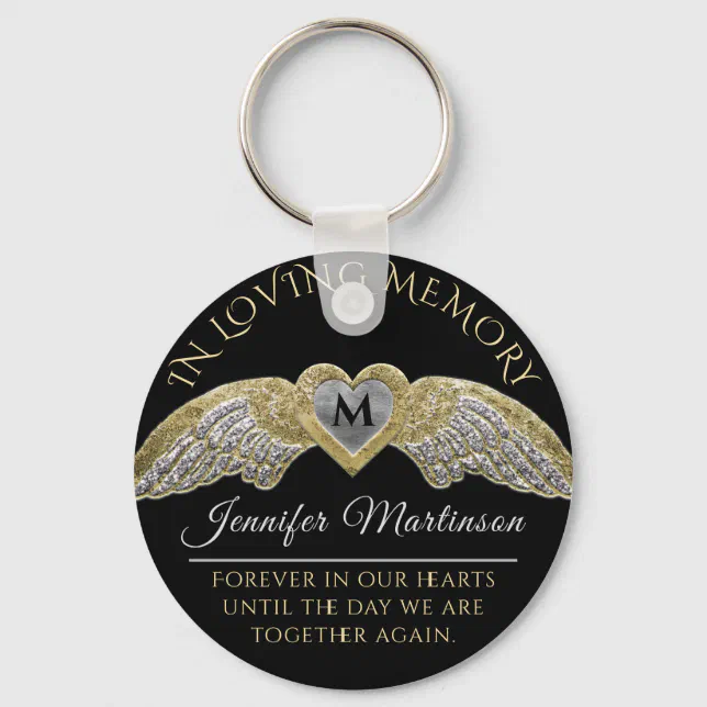 Monogram Memorial In Loving Memory Keychain | Zazzle