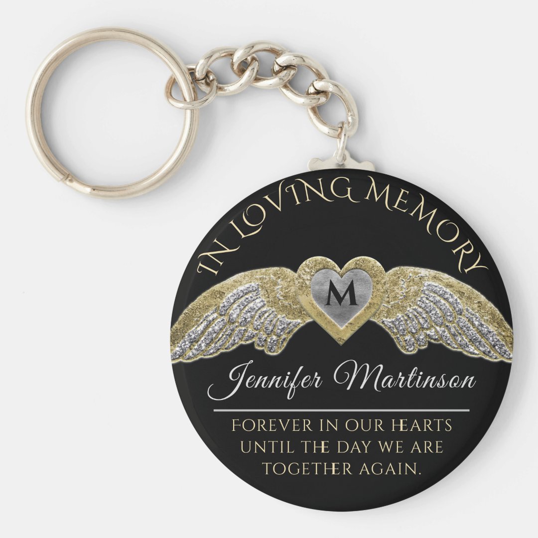 Monogram Memorial In Loving Memory Keychain | Zazzle
