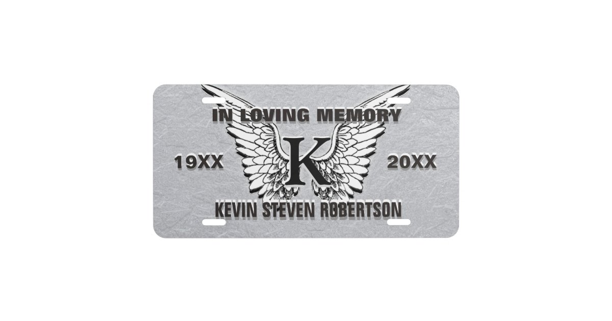 Monogram Memorial License License Plate | Zazzle