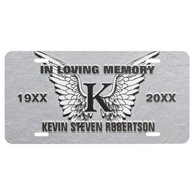Monogram Memorial License License Plate | Zazzle