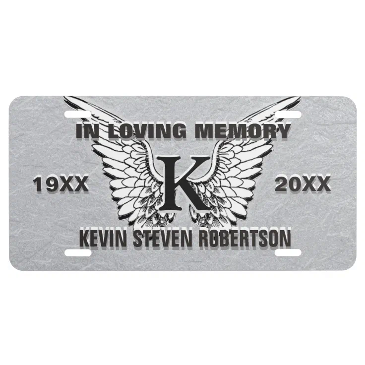 Monogram Memorial License License Plate | Zazzle